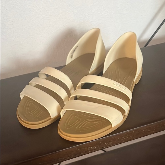 CROCS | Shoes | Crocs Womens Tulum Dorsay Cream Sandals | Poshmark